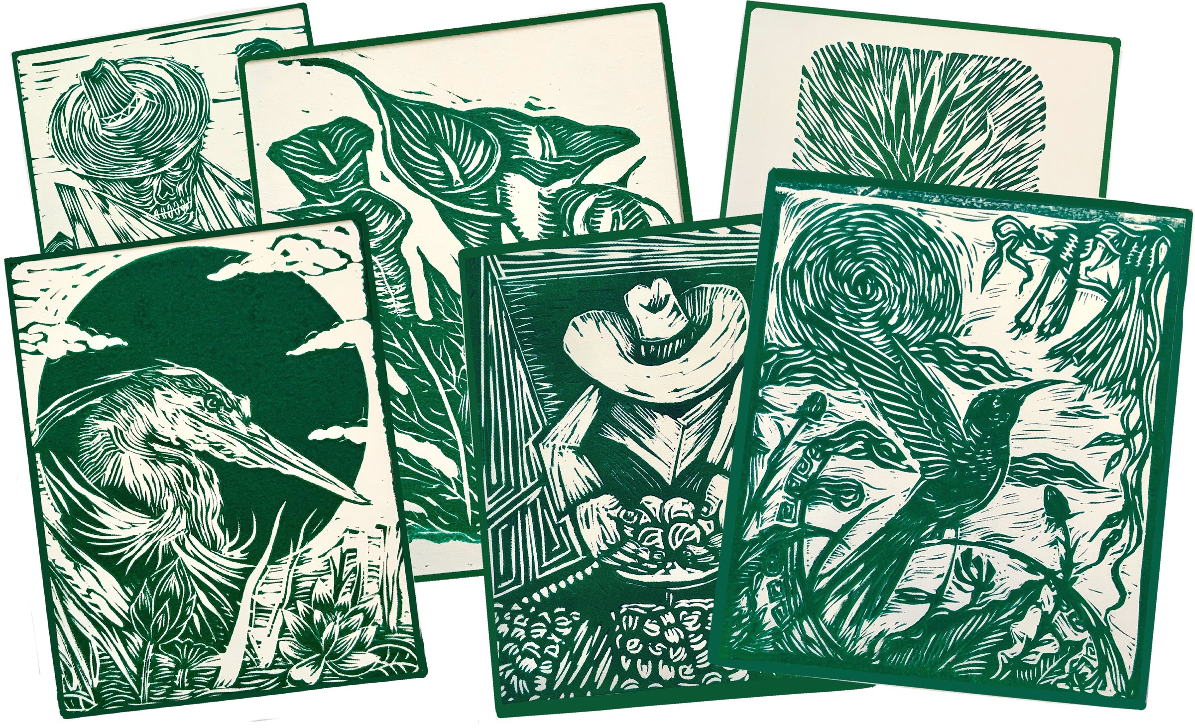 new relief block prints with phthalo green ink available click image below print shop